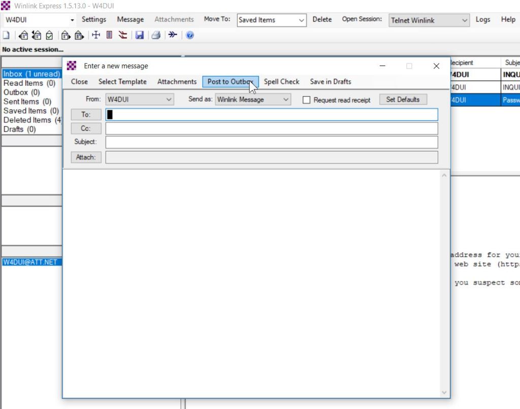 1. WinLink Setup – initial and telnet | Gateway Amateur Radio Club